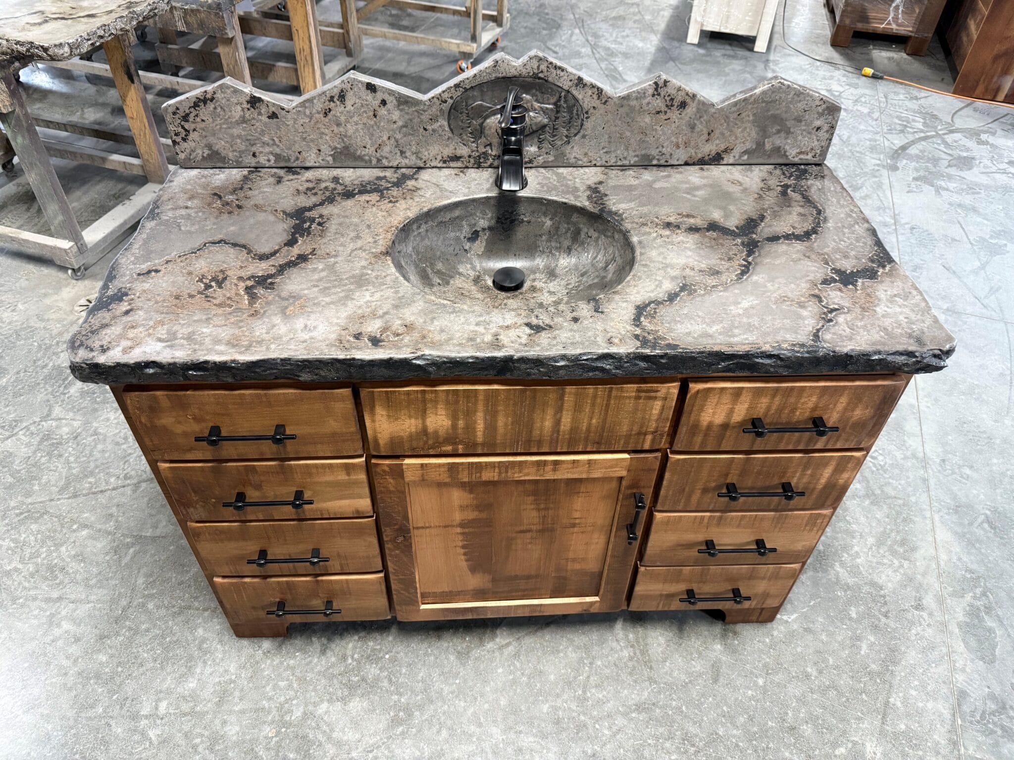 Bathroom Vanity with Concrete Countertop - Lux-Crete Design
